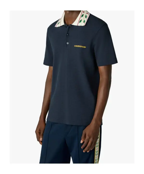 Casablanca Logo Embroidered Polo Shirt