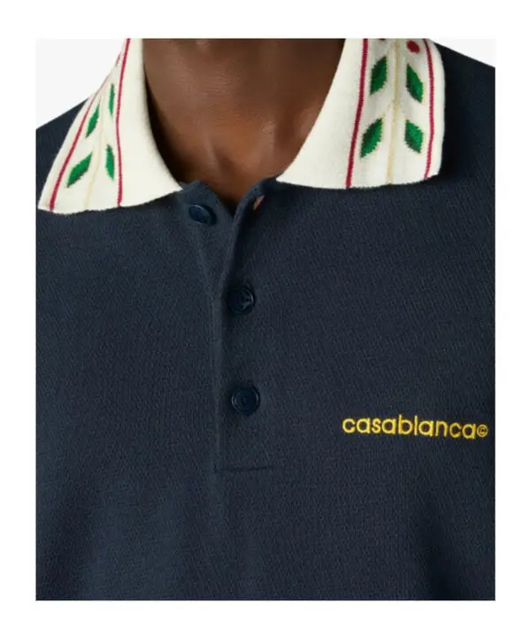 Casablanca Logo Embroidered Polo Shirt