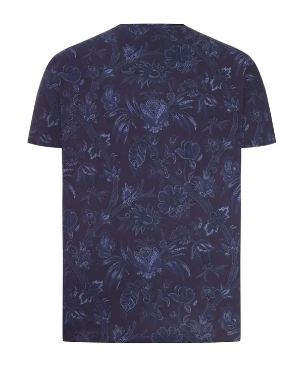 Etro Floral-paisley Cotton T-shirt - Blue