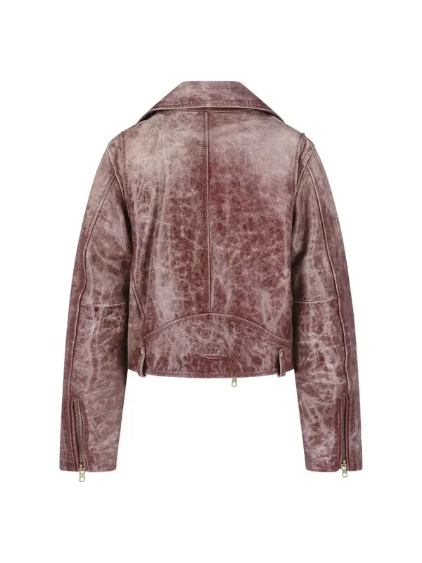 DIESEL® Lunatic Biker Leather Jacket - Brown