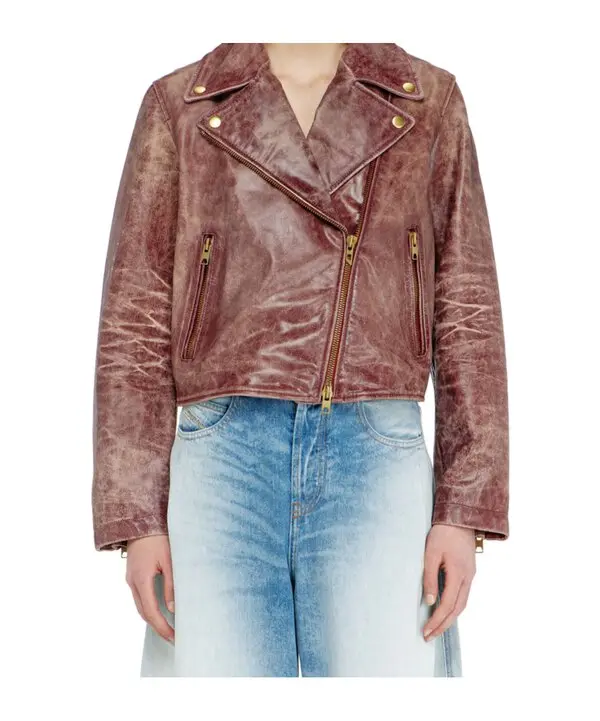 DIESEL® Lunatic Biker Leather Jacket - Brown