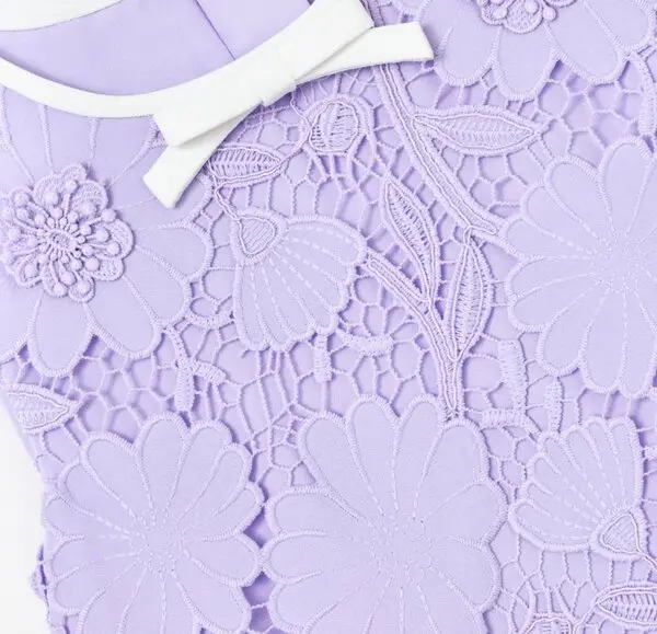 SELF-PORTRAIT Lilac Lace Dress