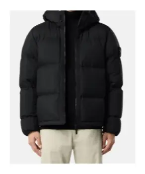 Stone Island Tear-resistant Down Jacket With Detachable Hood