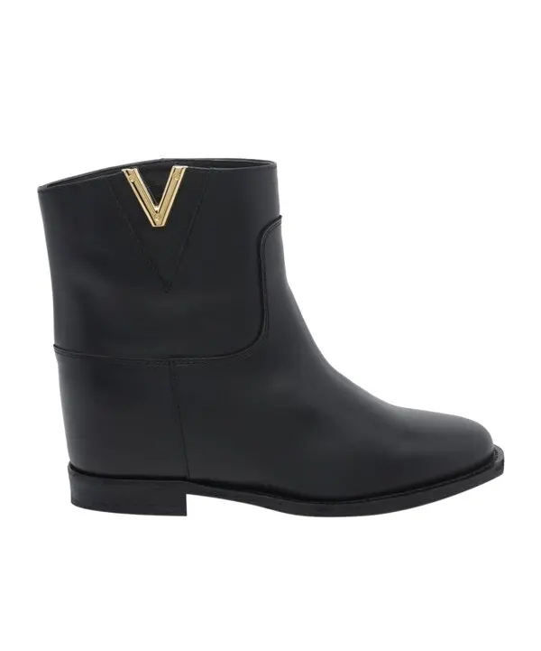 VIA ROMA 15 Round-toe Ankle Boots - Black