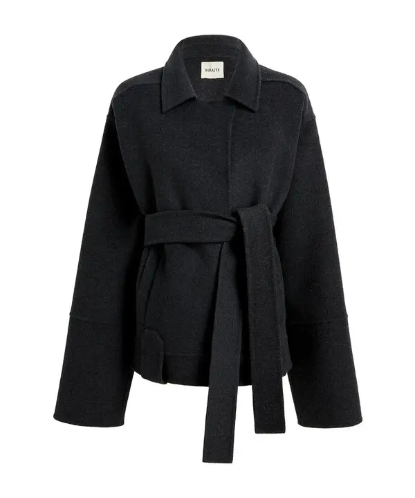Khaite Alder Long Sleeved Jacket - Charcoal-grey