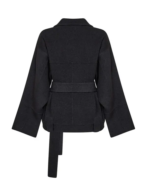 Khaite Alder Long Sleeved Jacket - Charcoal-grey