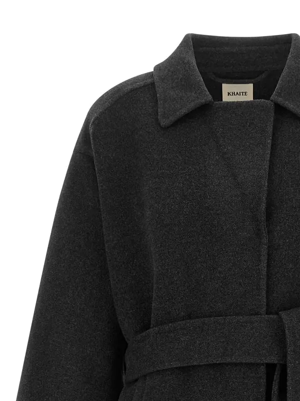 Khaite Alder Long Sleeved Jacket - Charcoal-grey
