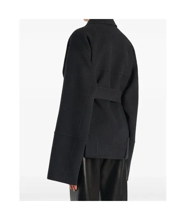 Khaite Alder Long Sleeved Jacket - Charcoal-grey