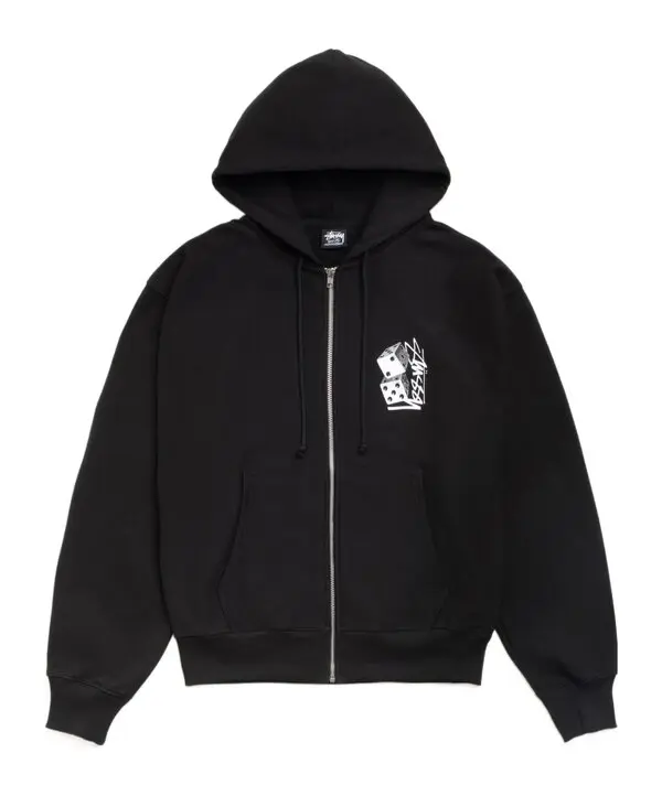 StÜssy Tall Dice Zip Hoodie - Black