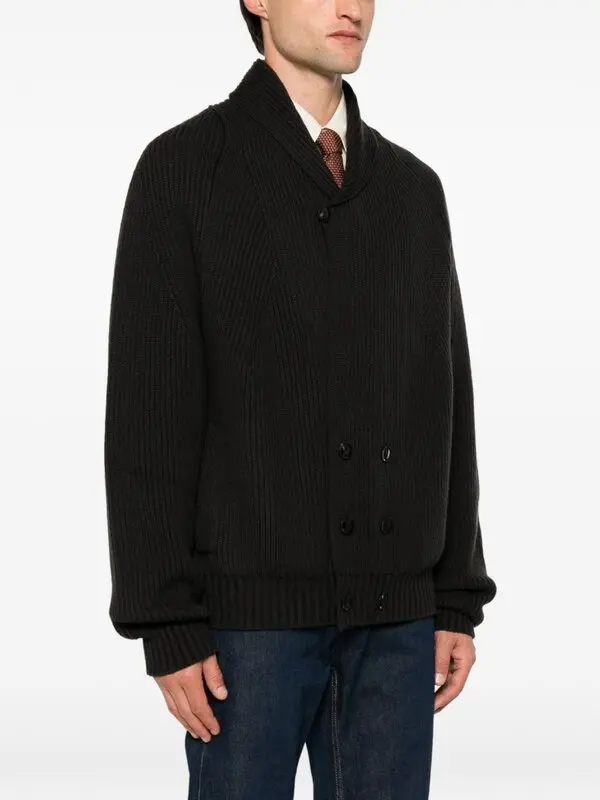 TOM FORD Ribbed Double-breasted Cardigan - Black