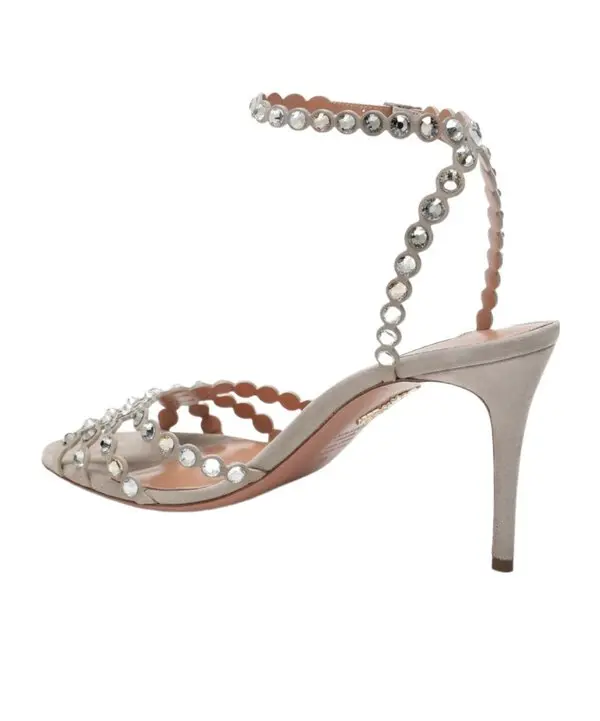 AQUAZZURA Tequila Crystal-embellished Suede Sandals