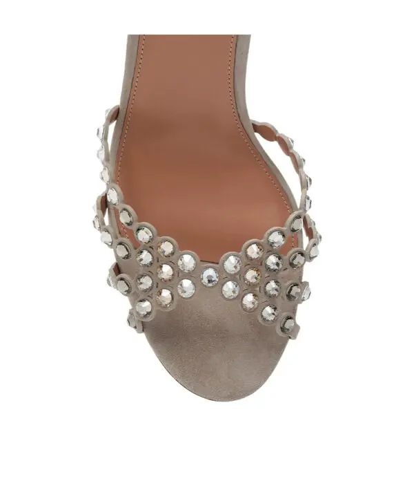 AQUAZZURA Tequila Crystal-embellished Suede Sandals