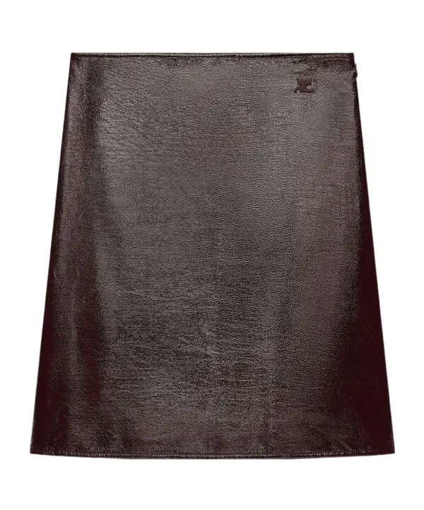 COURREGES Vinyl Logo-patch A-line Skirt - Red