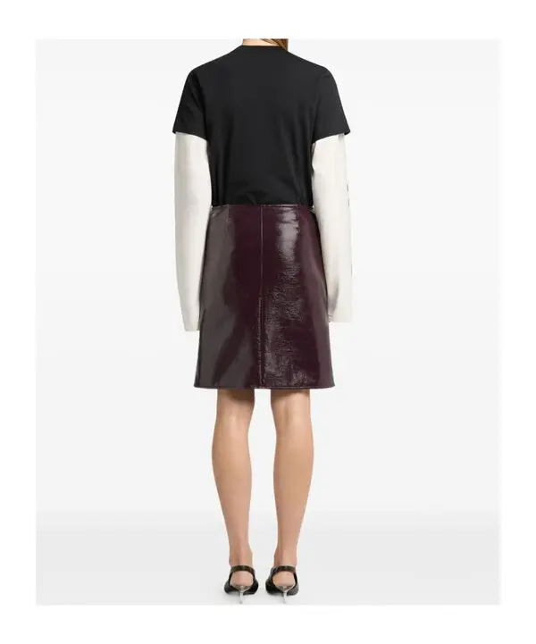 COURREGES Vinyl Logo-patch A-line Skirt