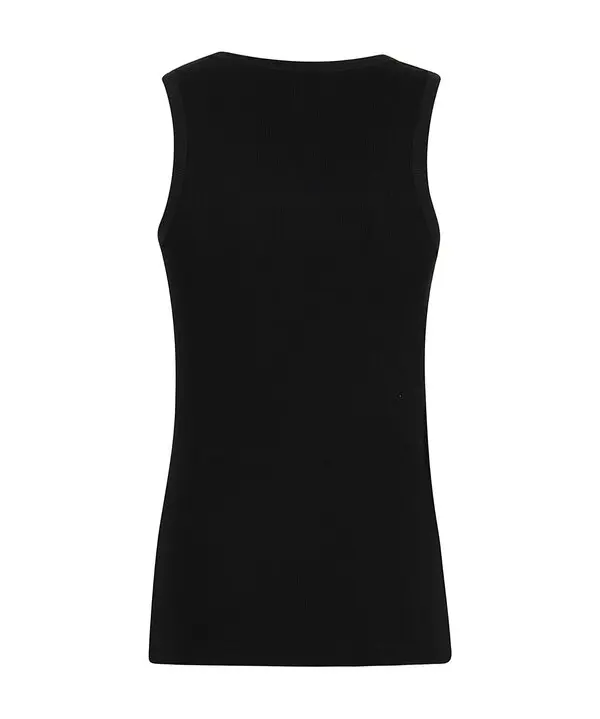 Pinko Ribbed Tank Top With Logo Print