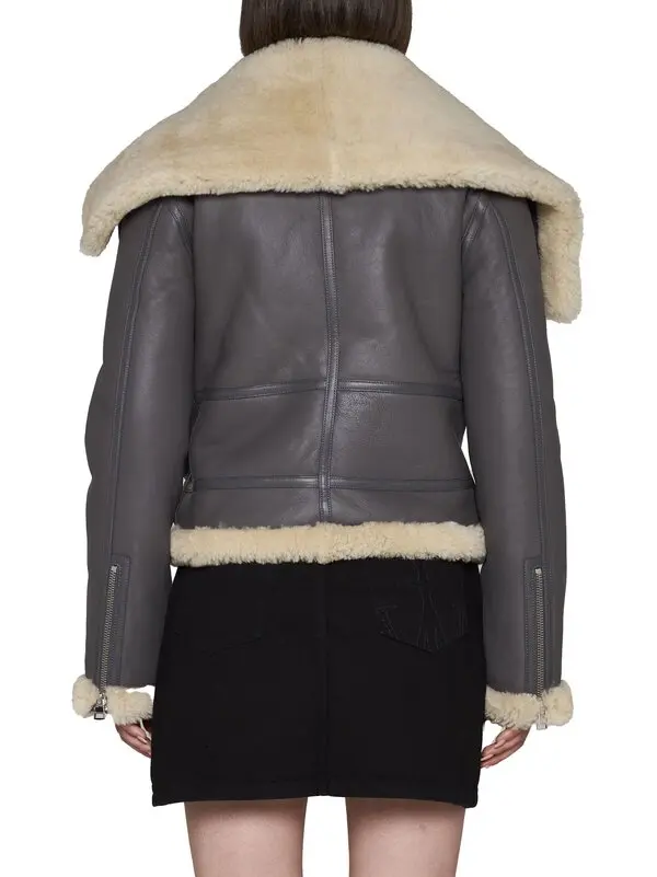 J.W.ANDERSON Jw Anderson Fleece-collar Leather Jacket