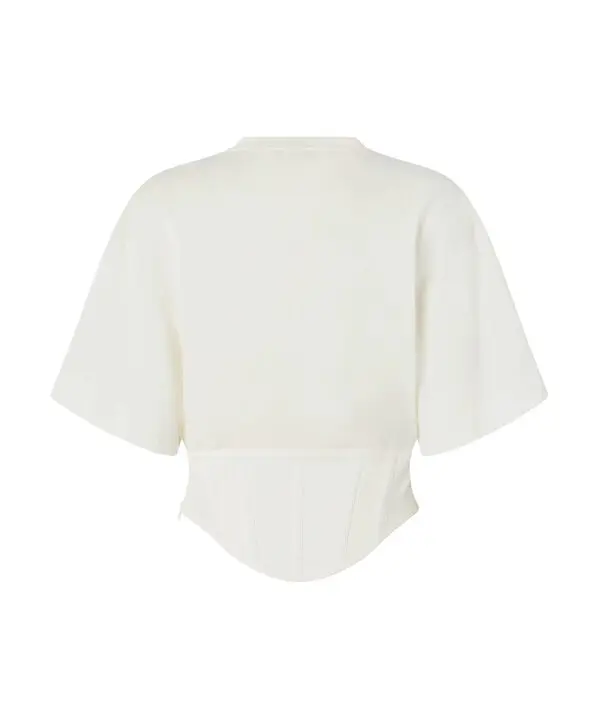 Pinko Short-sleeve T-shirt With Fitted Waist And Pleated Details