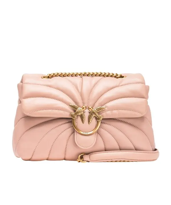 Pinko Love Puff Large Butterfly Quilted Crossbody Bag - Nude