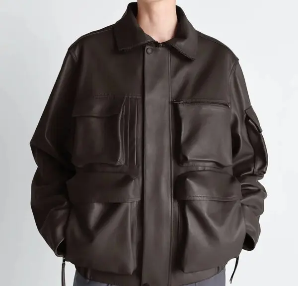 LEMAIRE Multi-pocket Leather Jacket