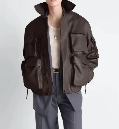 LEMAIRE Multi-pocket Leather Jacket
