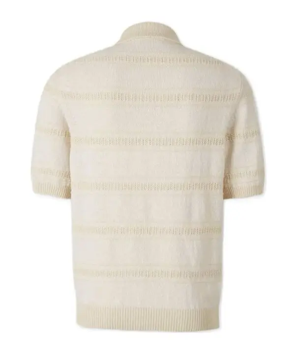 LARDINI Short Sleeve Knit Polo Shirt