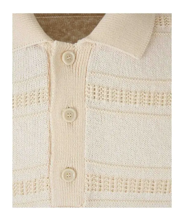 LARDINI Short Sleeve Knit Polo Shirt