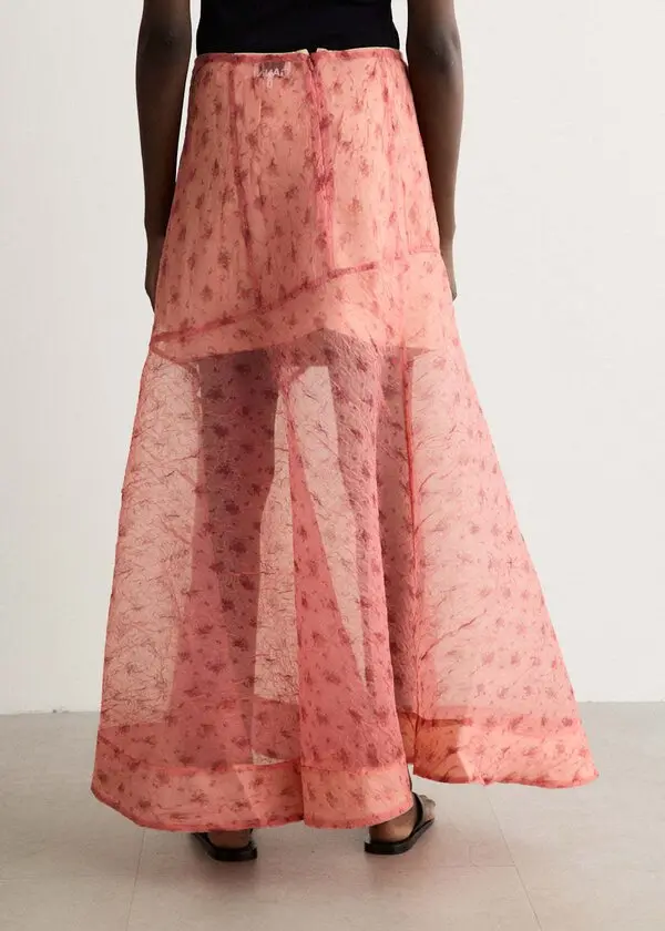 GANNI Shibori Organza Floral Skirt