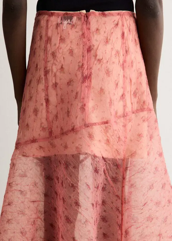 GANNI Shibori Organza Floral Skirt