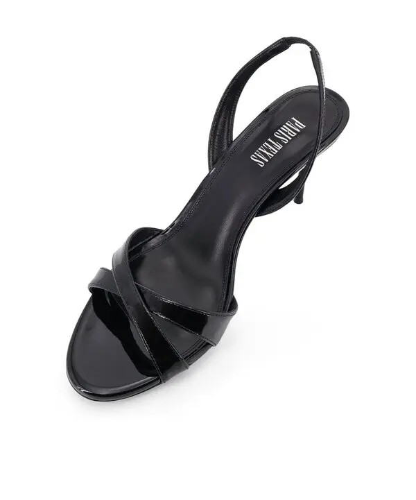 Paris Texas Logo Printed Crossover Strap Stiletto Sandals
