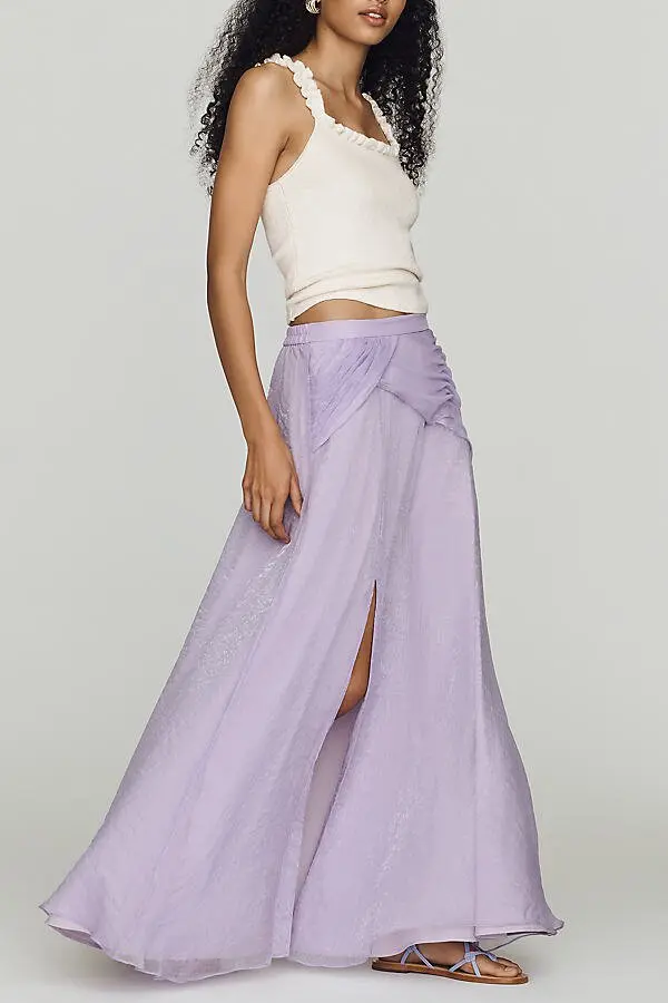 HUTCH Draped Chiffon Maxi Skirt