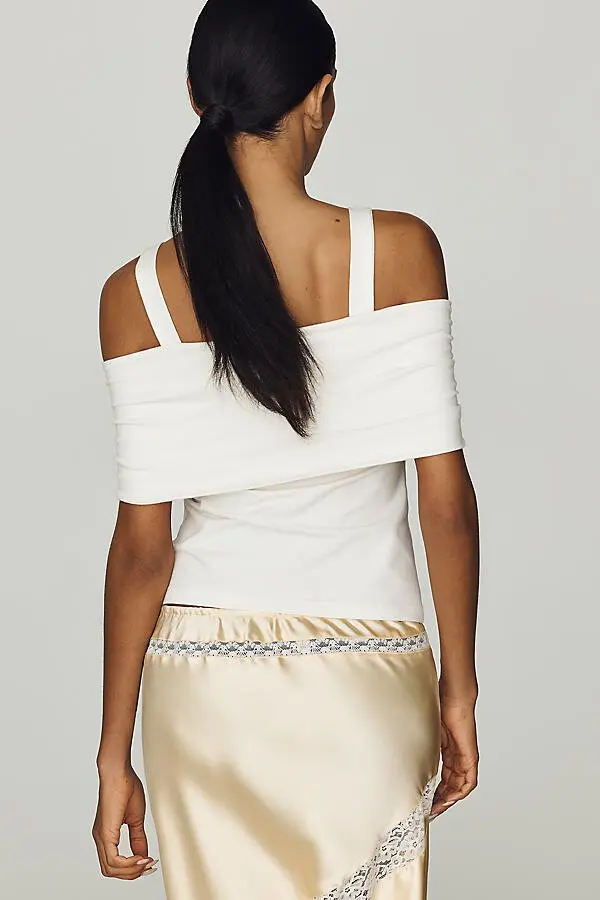 NATION LOS ANGELES Tamaira Off-shoulder Tank Top - Ivory