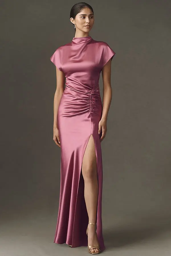 MARE MARE Cade Satin Maxi Dress - Mauve