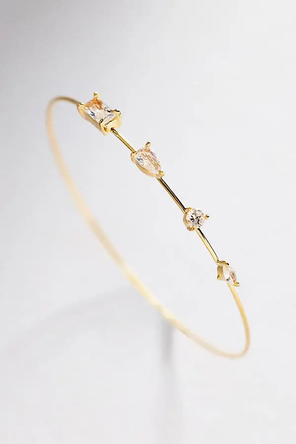 Anthropologie Crystal Hoop Earrgs - Gold