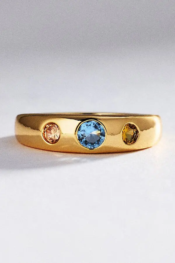 Anthropologie Organic Chunky Gemstone Ring - Multi