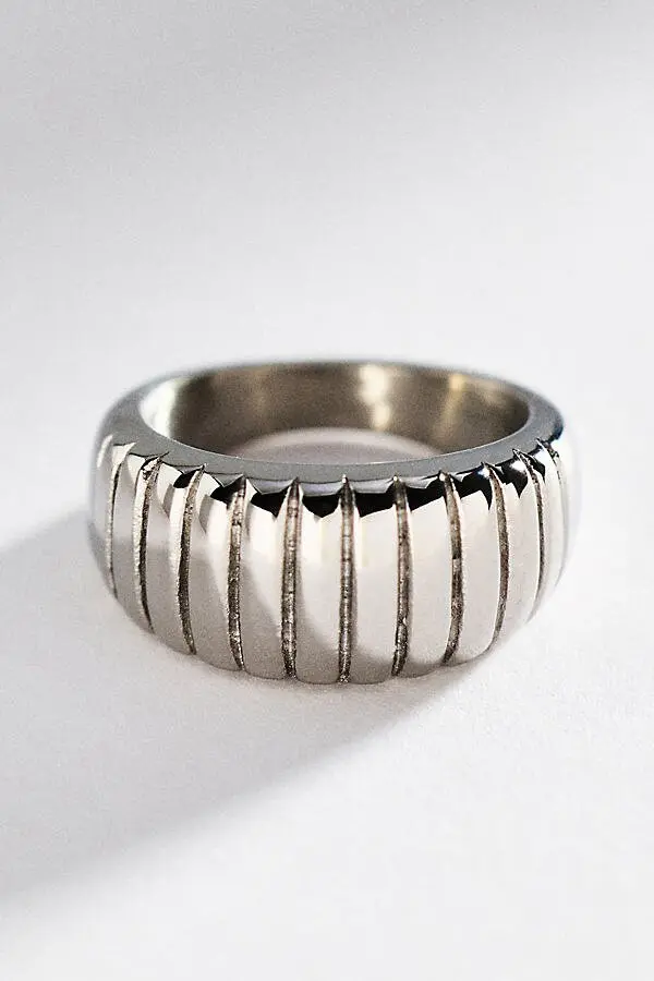Anthropologie Water-resistant Chunky Ribbed Rg - Silver
