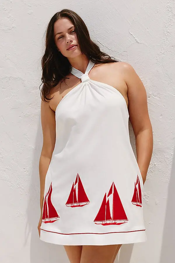 CELANDINE Sailboat Embroidered Dress