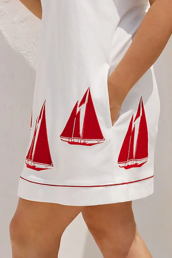 CELANDINE Sailboat Embroidered Dress