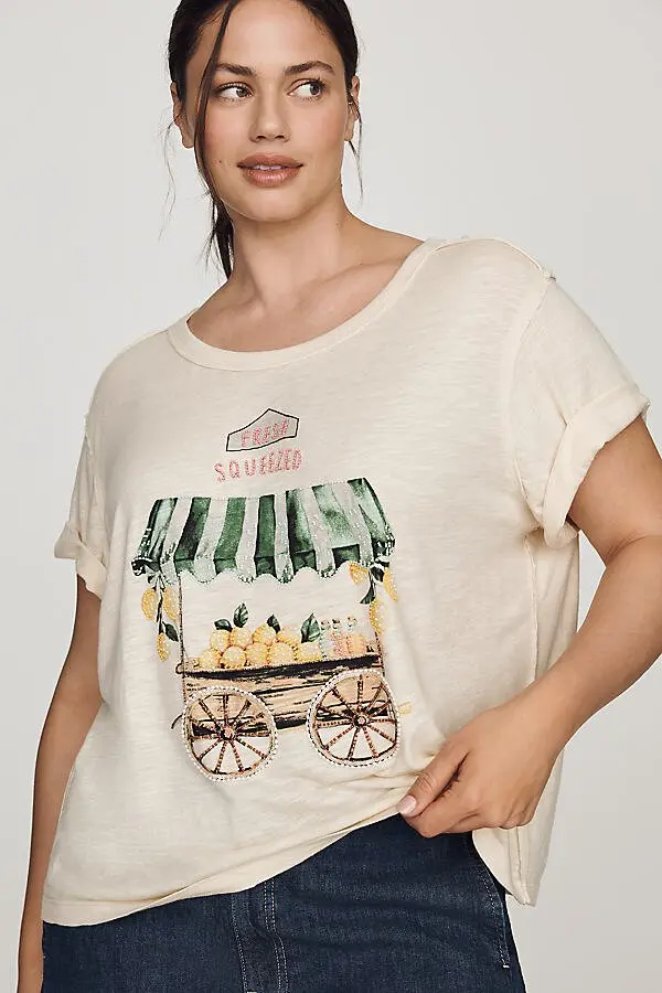 Maeve Lemonade Stand Graphic Tee - Ivory
