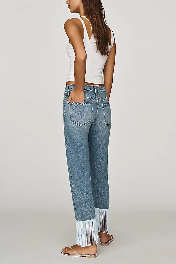 MOTHER Relish Frged Low-rise Cropped Jeans