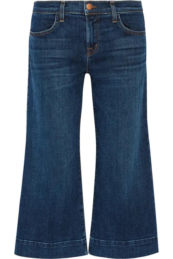 J Brand Liza Cropped Midrise Wideleg Jeans