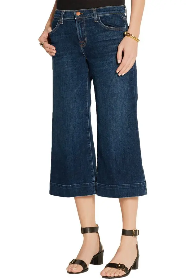 J Brand Liza Cropped Midrise Wideleg Jeans