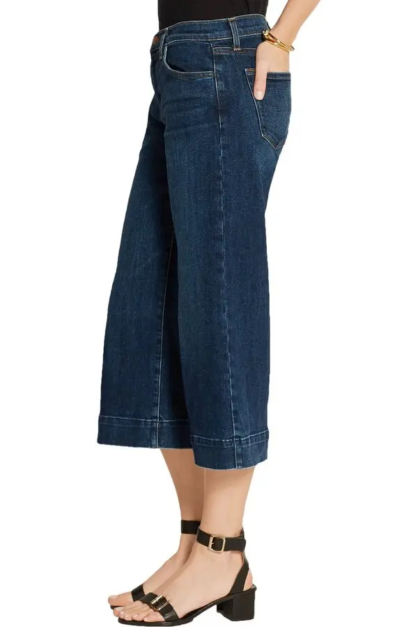 J Brand Liza Cropped Midrise Wideleg Jeans