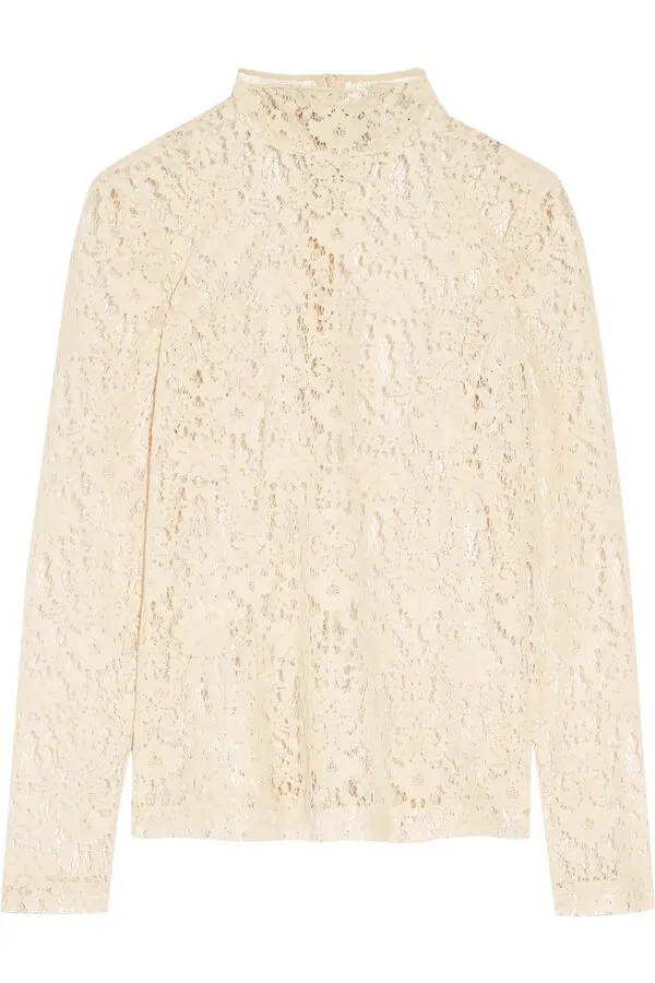 Dkny Flocked Lace Top
