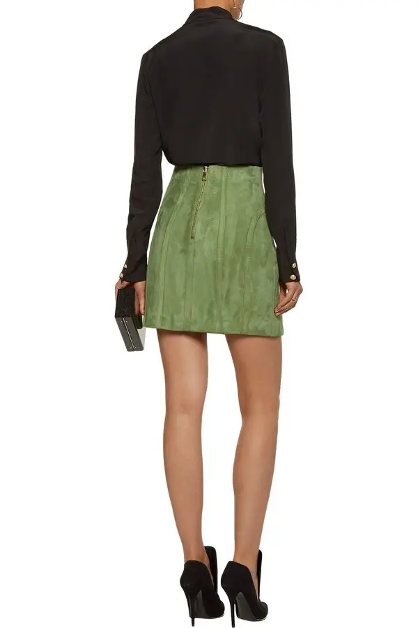 Balmain Suede Mini Skirt