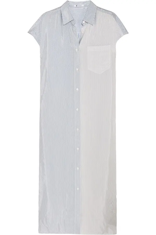 Alexander Wang Striped Satin Shirt Dress