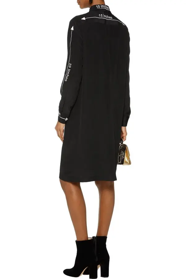 Moschino Embroidered Silk Crepe De Chine Dress