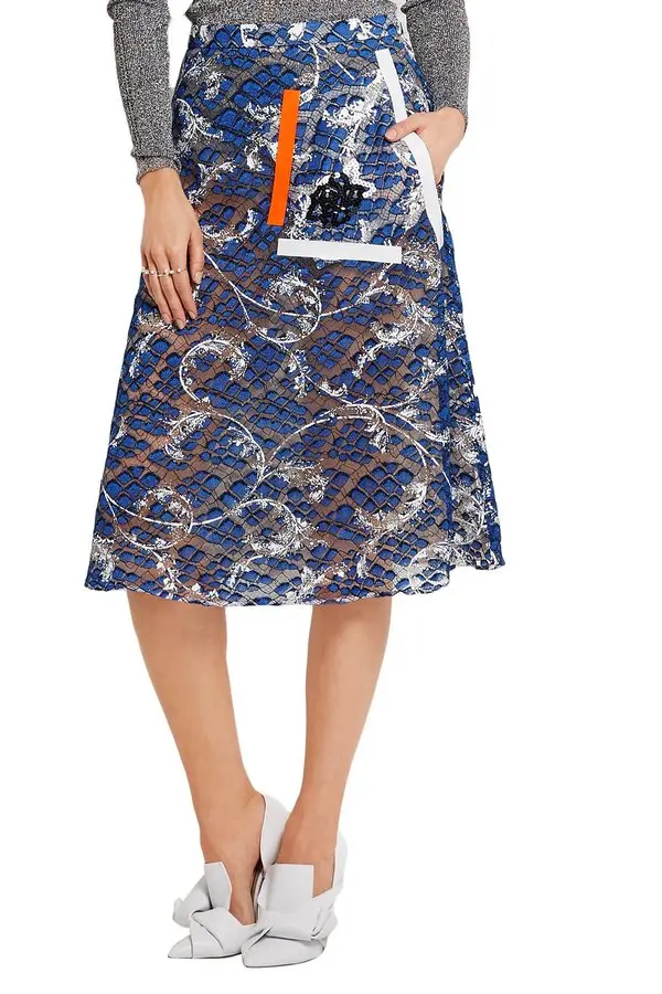 CHRISTOPHER KANE Sequined Lace And Mesh Skirt