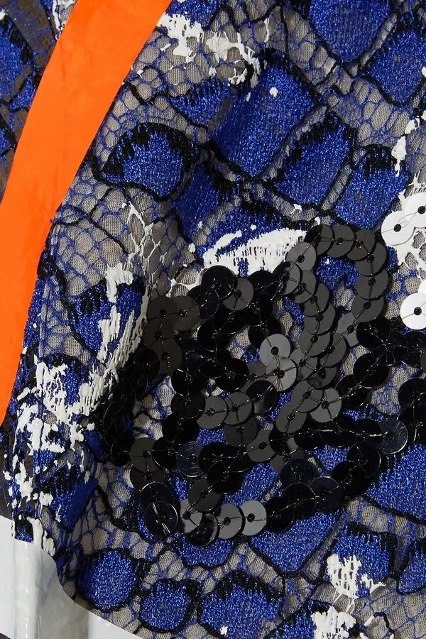CHRISTOPHER KANE Sequined Lace And Mesh Skirt