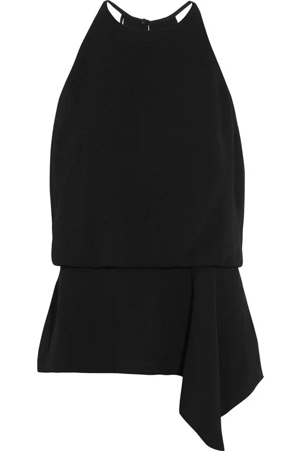 Halston Cutout Crepe De Chine Top
