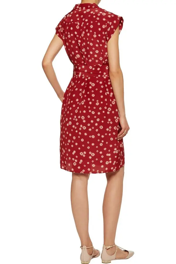 Tomas Maier Ruffled Printed Silk Crepe De Chine Dress